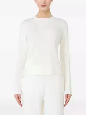 Max Mara Wool Yarn Sweater With Embossed Logo Detail