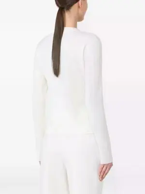 Max Mara Wool Yarn Sweater With Embossed Logo Detail