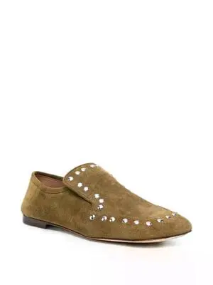 WALES BONNER Stud-embellished Suede Loafers