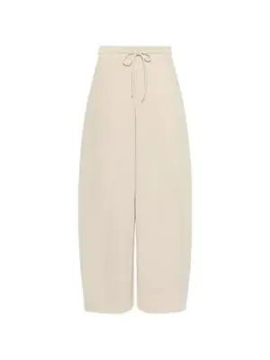 Max Mara Technical Cotton Jersey Barrel-leg Trousers Stone - Neutrals