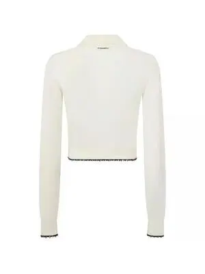 Pinko Cropped Cardigan With Polo Collar
