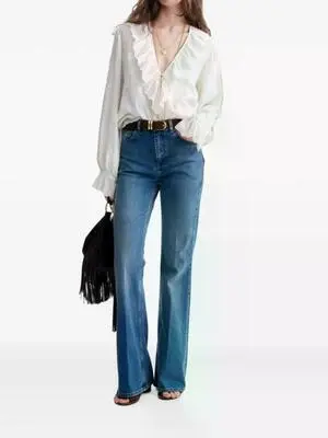 Vanessa Bruno Helea Ruffled-collar Embroidered Blouse