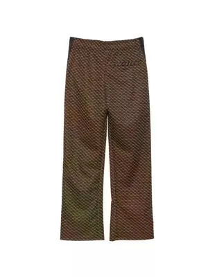 WALES BONNER Monogram-print Side-stripe Track Pants - Brown