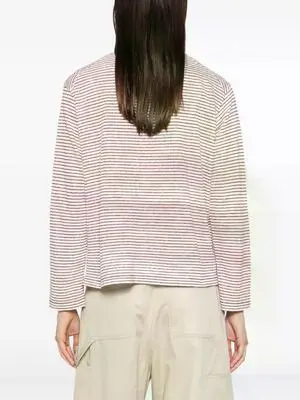 WALES BONNER Striped Long-sleeve Polo Top