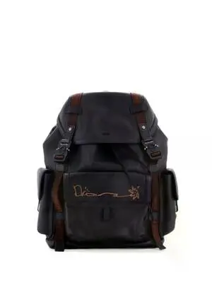 Dior X Cactus Jack Hit The Road Leather Backpack - Black