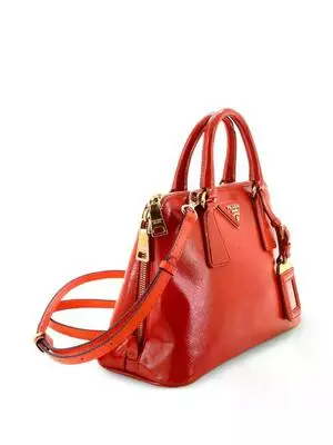 Prada Saffiano Leather Satchel - Orange