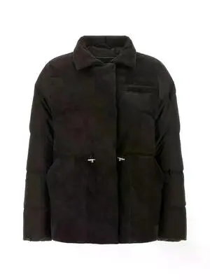 Kiton Drawstring Quilted Down Jacket - Brown