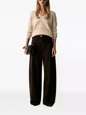 TWINSET Pointelle-knit Ribbed Sweater