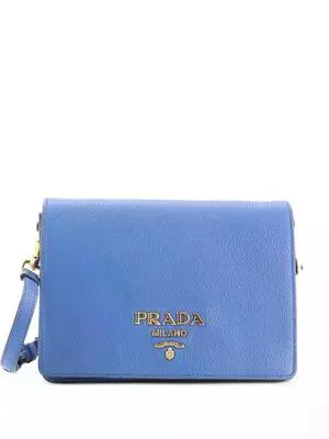 PRADA Prada Dual Strap Flap Vitello Daino Small Crossbody Bag