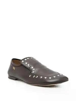 WALES BONNER Stud-embellished Leather Loafers