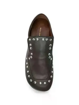 WALES BONNER Stud-embellished Leather Loafers