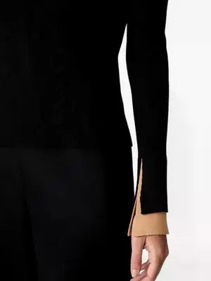 TWINSET Ribbed-knit Contrast-cuff Sweater