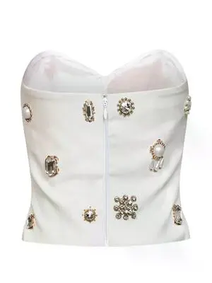 ALINA Crystal-embellished Sweetheart Top