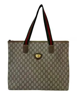 Gucci 2000-2015 Gg Supreme Plus Web Tote Bag - Neutrals