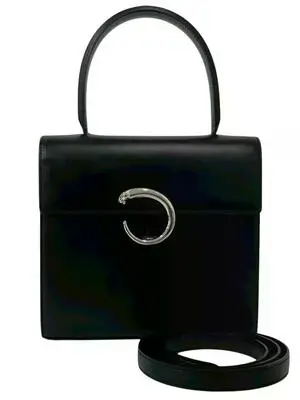 Cartier 2000-2026 Leather Panthere Satchel - Black