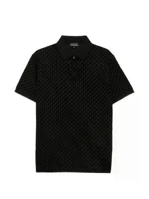 Emporio Armani Monogram-pattern Short-sleeve Polo Shirt