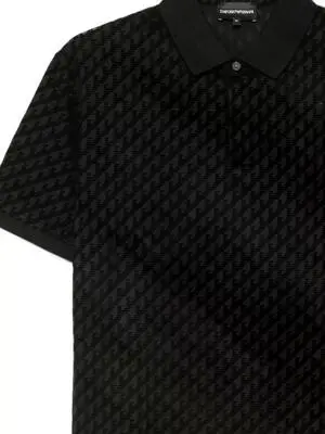Emporio Armani Monogram-pattern Short-sleeve Polo Shirt