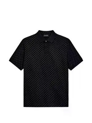 Emporio Armani Polo Shirt In Lyocell Blend With All-over Logo