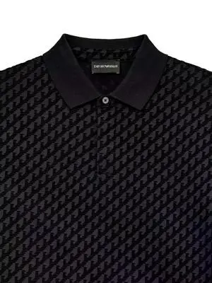 Emporio Armani Polo Shirt In Lyocell Blend With All-over Logo