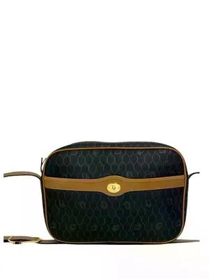 Dior 20th Century Honeycomb Coated Canvas Crossbody Bag - Black