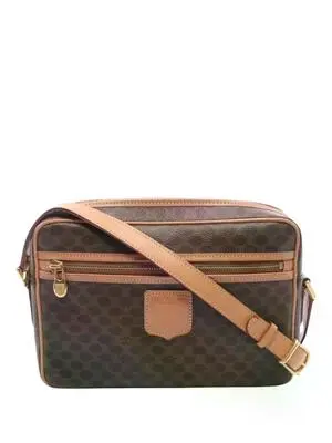Celine 2014 Macadam Coated Canvas Crossbody Bag - Brown