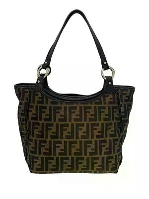 Fendi 2000-2010 Zucca Canvas Shoulder Bag - Brown