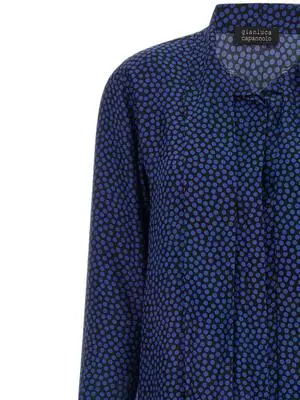 GIANLUCA CAPANNOLO Katherine Polka-dot Silk Shirt - Blue