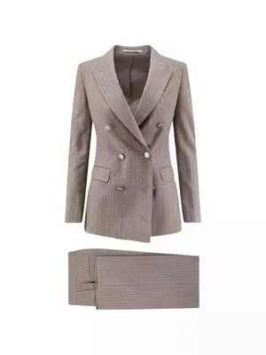 Tagliatore Sequin-embellished Pinstripe Suit