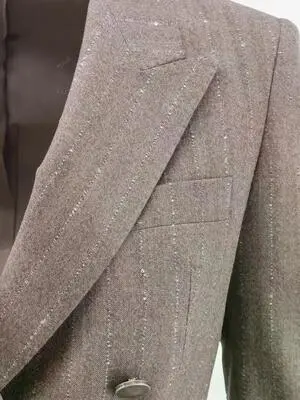 Tagliatore Sequin-embellished Pinstripe Suit