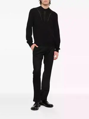 JIL SANDER Pointelle-knit Sweater - Black