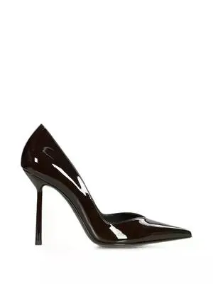 LE SILLA Vivienne Patent-finish Pointed-toe Pumps - Brown