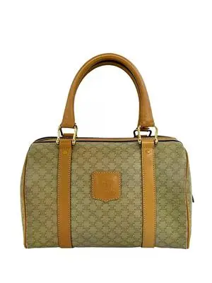Celine 20th Century Macadam Coated Canvas Boston Bag