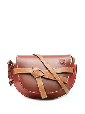 Loewe 2019 Mini Tricolor Leather Gate Crossbody Bag - Red