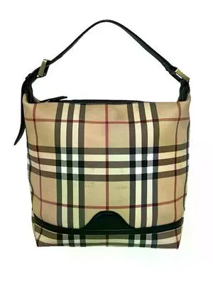 Burberry 20th Century House Check Coated Canvas Handbag - Neutrals