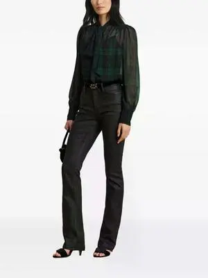 Ralph Lauren Tartan Print Pussy-bow Blouse