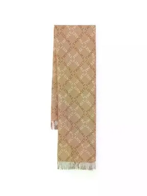 TWINSET Logo-print Fringed Scarf - Neutrals