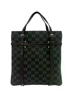 Loewe 2000-2005 Anagram Coated Canvas Tote Bag - Brown