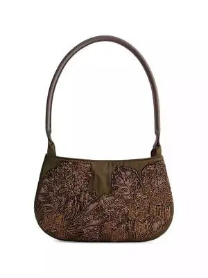 Shanghai Tang Lune Bead-embellished Shoulder Bag - Green