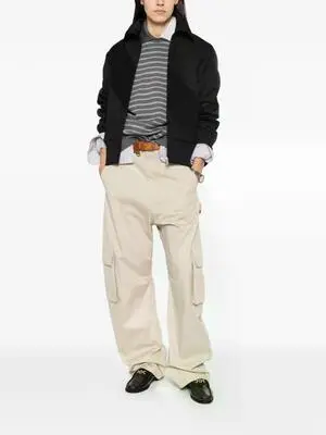 WALES BONNER Side-stripe Zip-up Sweatshirt - Black