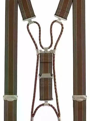 Ralph Lauren Shaw Striped Leather-trim Braces