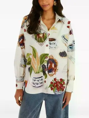 Farm Rio Off-white Country Table Buttoned Shirt - Neutrals