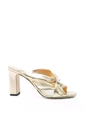 JIMMY CHOO Rafi Pearl-embellished Sandals - Gold
