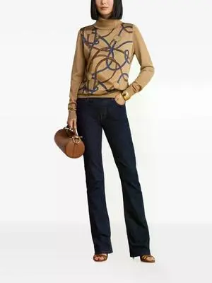 Ralph Lauren Belt-print Roll-neck Sweater