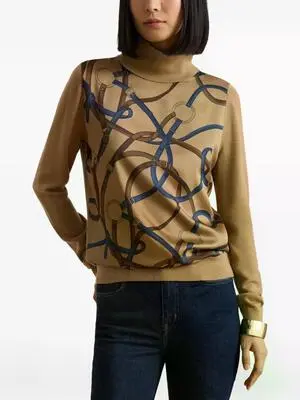 Ralph Lauren Belt-print Roll-neck Sweater