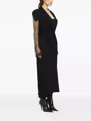 YEHUAFAN Long-slevee V-neck Coat