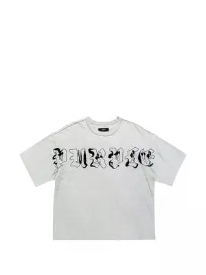 PURPLE BRAND Logo-print Textured-jersey T-shirt - Neutrals