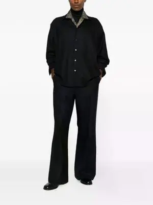SPINA Herringbone-weave Button-down Shirt