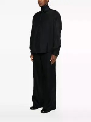 SPINA Herringbone-weave Button-down Shirt