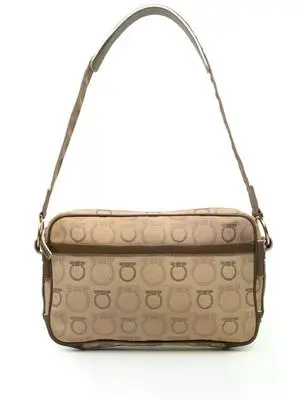 FERRAGAMO 2010-2026 Gancini Canvas Shoulder Bag - Neutrals