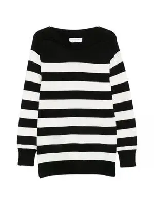 KIKO KOSTADINOV Horizontal-stripe Boat-neck Sweater - Black